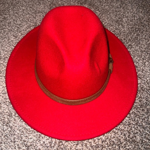 Accessories | Red Fedora Hat | Poshmark